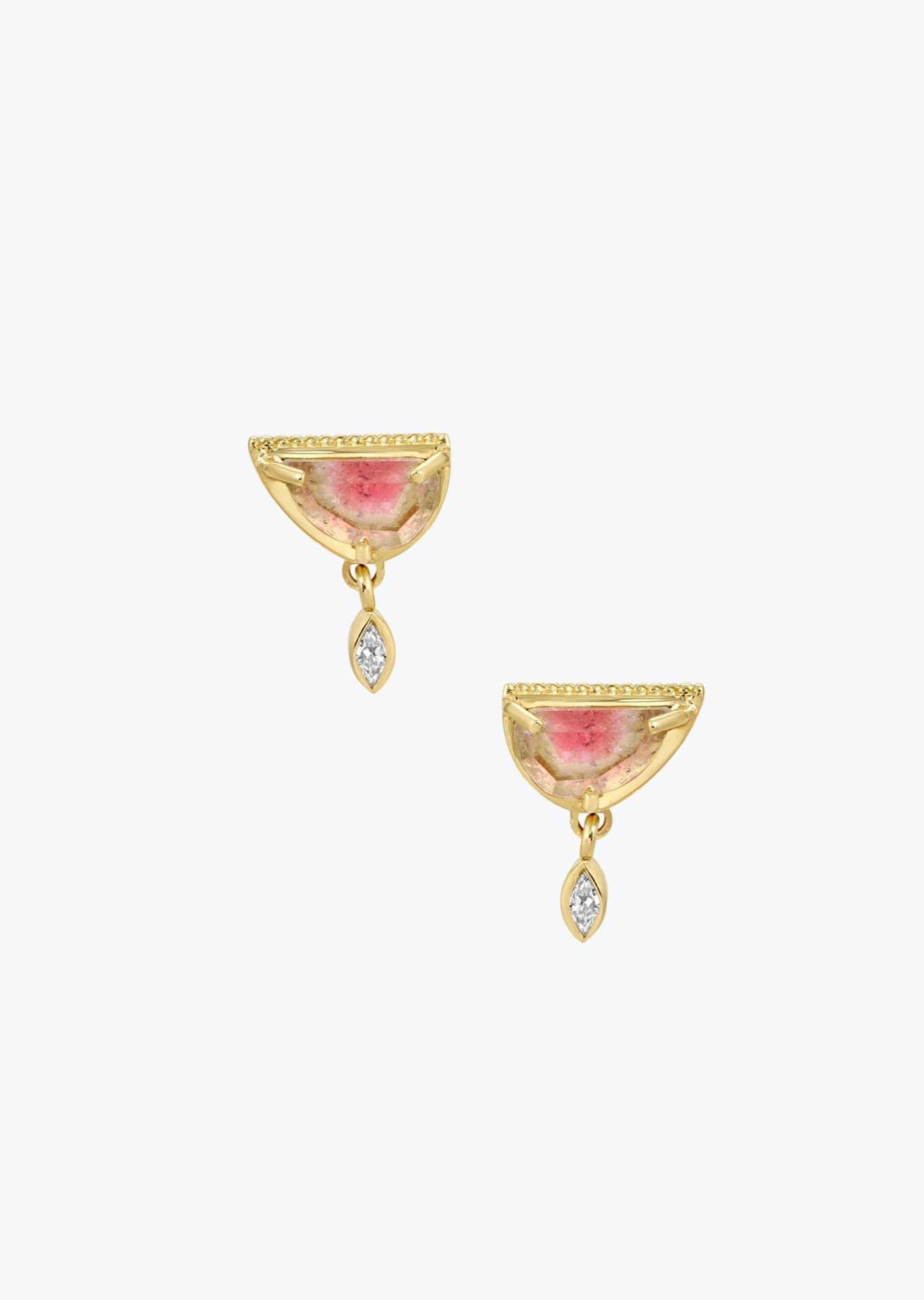 Diamond Dangle Earrings | Tourmaline Earrings | Christina Magdolna
